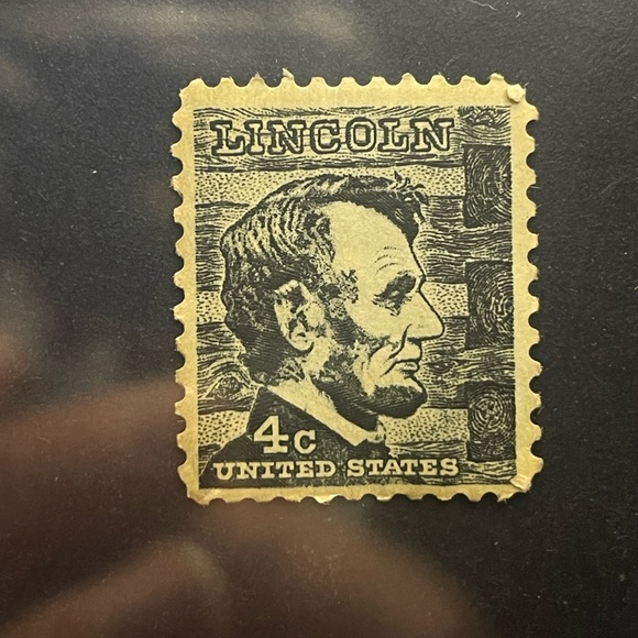Other | Vintage Black White Abraham Lincoln 4 Cent Postage Stamp 1965 ...